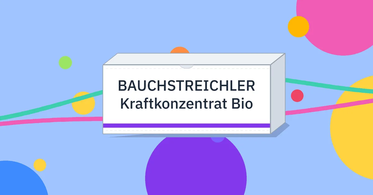 Symbolbild: Packung mit der Aufschrift BAUCHSTREICHLER Kraftkonzentrat Bio (PZN 17640235) – Verfügbarkeit und Bezug in Apotheken in Frankfurt am Main