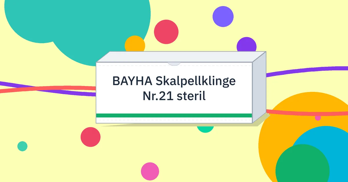 Symbolbild: Packung mit der Aufschrift BAYHA Skalpellklinge Nr.21 steril (PZN 13928028) – Verfügbarkeit und Bezug in Apotheken in Frankfurt am Main