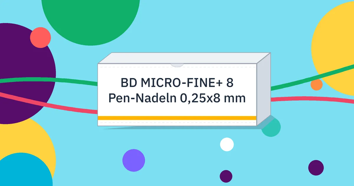 Symbolbild: Packung mit der Aufschrift BD MICRO-FINE+ 8 Pen-Nadeln 0,25x8 mm (PZN 06941904) – Verfügbarkeit und Bezug in Apotheken in Frankfurt am Main