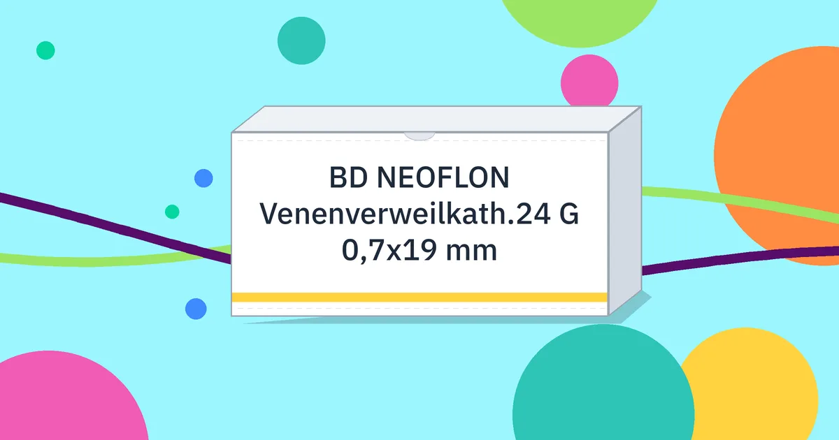 Symbolbild: Packung mit der Aufschrift BD NEOFLON Venenverweilkath.24 G 0,7x19 mm (PZN 02650535) – Verfügbarkeit und Bezug in Apotheken in Frankfurt am Main