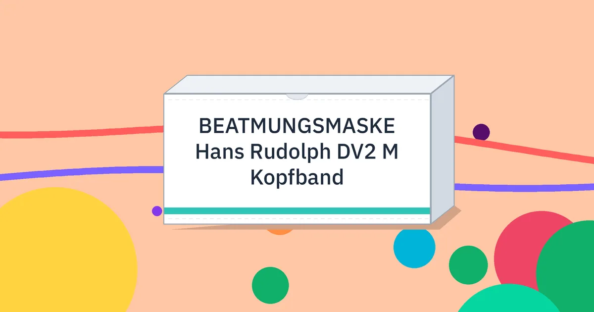 Symbolbild: Packung mit der Aufschrift BEATMUNGSMASKE Hans Rudolph DV2 M Kopfband (PZN 17304017) – Verfügbarkeit und Bezug in Apotheken in Frankfurt am Main