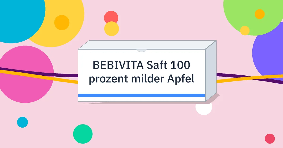 Symbolbild: Packung mit der Aufschrift BEBIVITA Saft 100 prozent milder Apfel (PZN 05860606) – Verfügbarkeit und Bezug in Apotheken in Frankfurt am Main