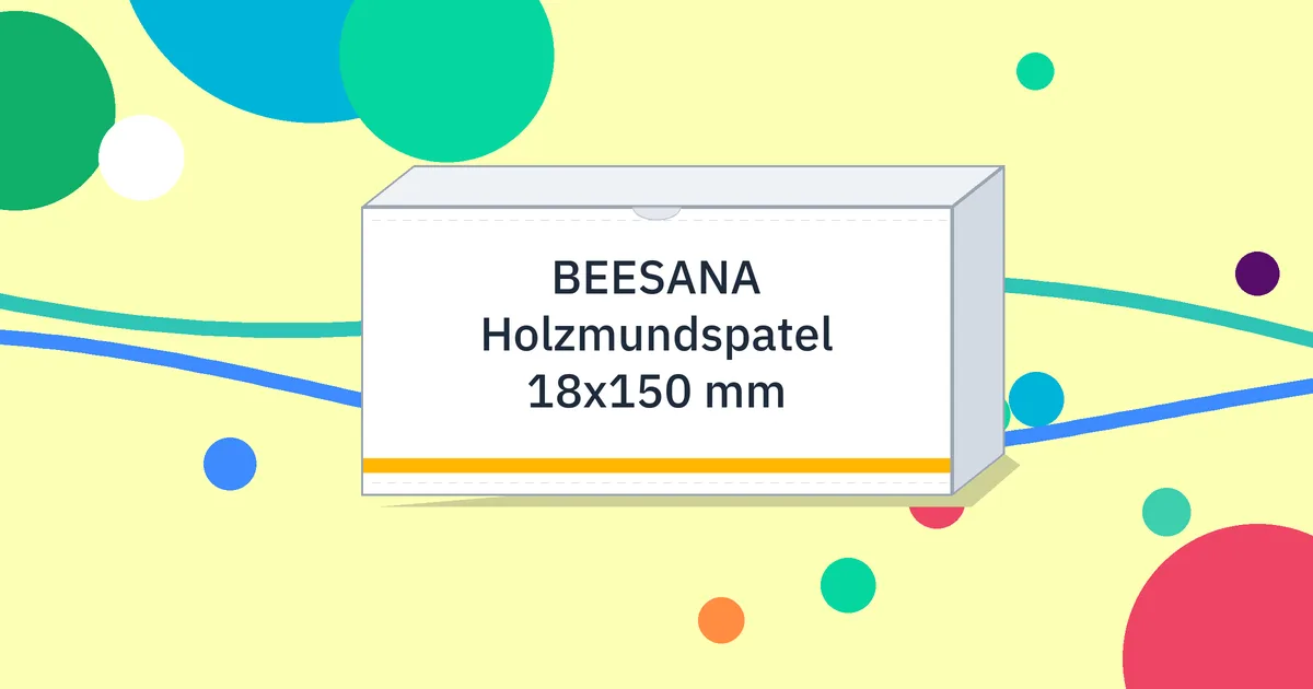 Symbolbild: Packung mit der Aufschrift BEESANA Holzmundspatel 18x150 mm (PZN 13708367) – Verfügbarkeit und Bezug in Apotheken in Frankfurt am Main