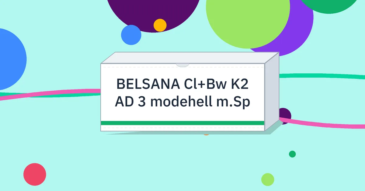 Symbolbild: Packung mit der Aufschrift BELSANA Cl+Bw K2 AD 3 modehell m.Sp (PZN 12241157) – Verfügbarkeit und Bezug in Apotheken in Frankfurt am Main