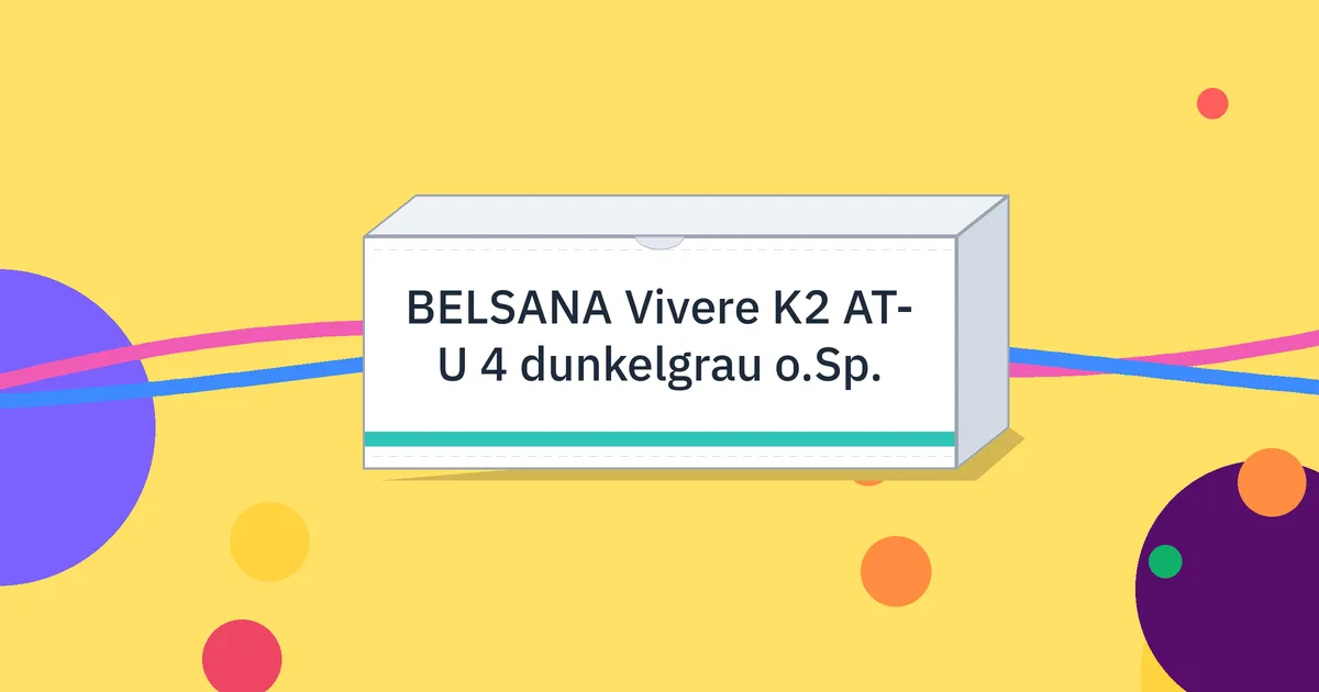 Symbolbild: Packung mit der Aufschrift BELSANA Vivere K2 AT-U 4 dunkelgrau o.Sp. (PZN 12187050) – Verfügbarkeit und Bezug in Apotheken in Frankfurt am Main