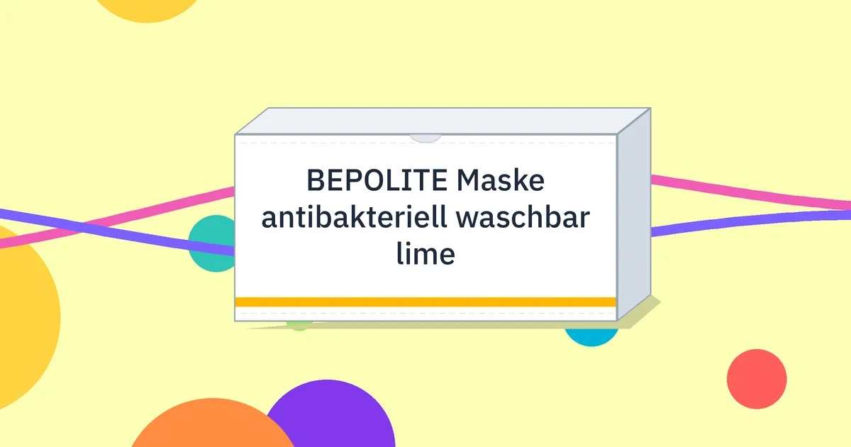Symbolbild: Packung mit der Aufschrift BEPOLITE Maske antibakteriell waschbar lime (PZN 16898658) – Verfügbarkeit und Bezug in Apotheken in Frankfurt am Main