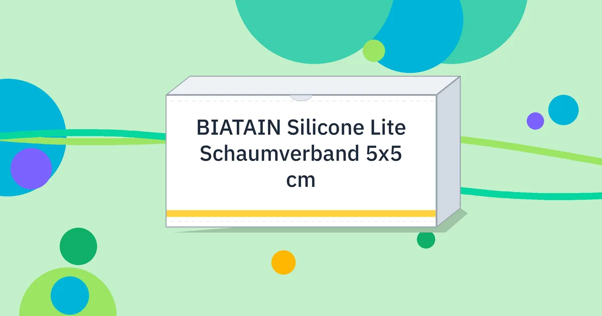 Symbolbild: Packung mit der Aufschrift BIATAIN Silicone Lite Schaumverband 5x5 cm (PZN 11692573) – Verfügbarkeit und Bezug in Apotheken in Frankfurt am Main