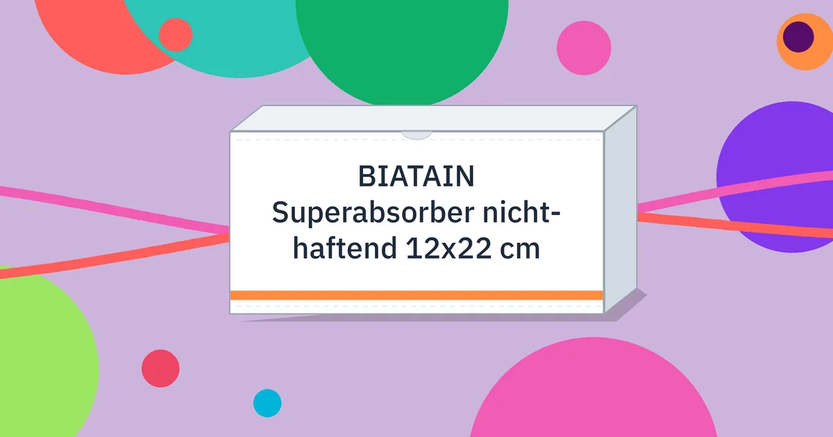 Symbolbild: Packung mit der Aufschrift BIATAIN Superabsorber nicht-haftend 12x22 cm (PZN 19376788) – Verfügbarkeit und Bezug in Apotheken in Frankfurt am Main