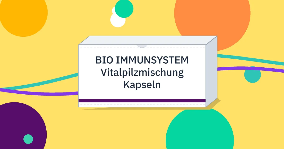 Symbolbild: Packung mit der Aufschrift BIO IMMUNSYSTEM Vitalpilzmischung Kapseln (PZN 19135027) – Verfügbarkeit und Bezug in Apotheken in Frankfurt am Main