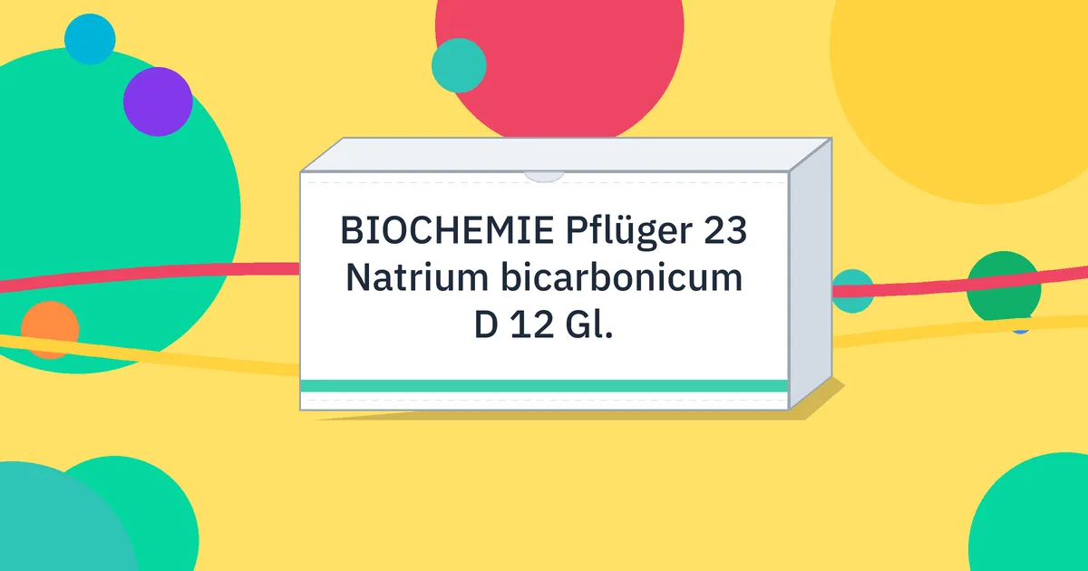 Symbolbild: Packung mit der Aufschrift BIOCHEMIE Pflüger 23 Natrium bicarbonicum D 12 Gl. (PZN 17278389) – Verfügbarkeit und Bezug in Apotheken in Frankfurt am Main
