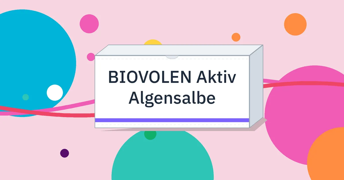 Symbolbild: Packung mit der Aufschrift BIOVOLEN Aktiv Algensalbe (PZN 19632257) – Verfügbarkeit und Bezug in Apotheken in Frankfurt am Main