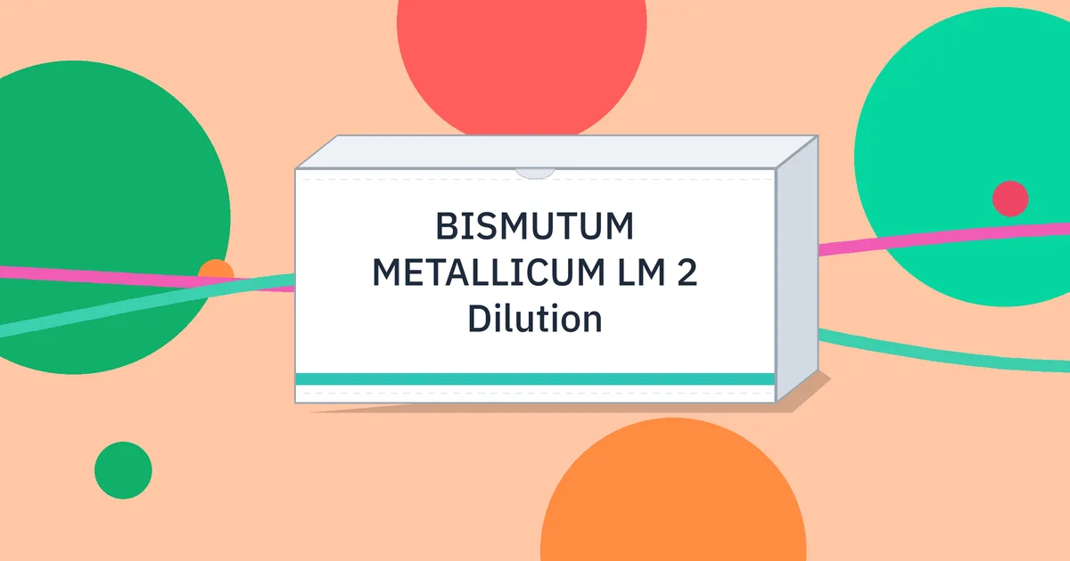 Symbolbild: Packung mit der Aufschrift BISMUTUM METALLICUM LM 2 Dilution (PZN 12794620) – Verfügbarkeit und Bezug in Apotheken in Frankfurt am Main