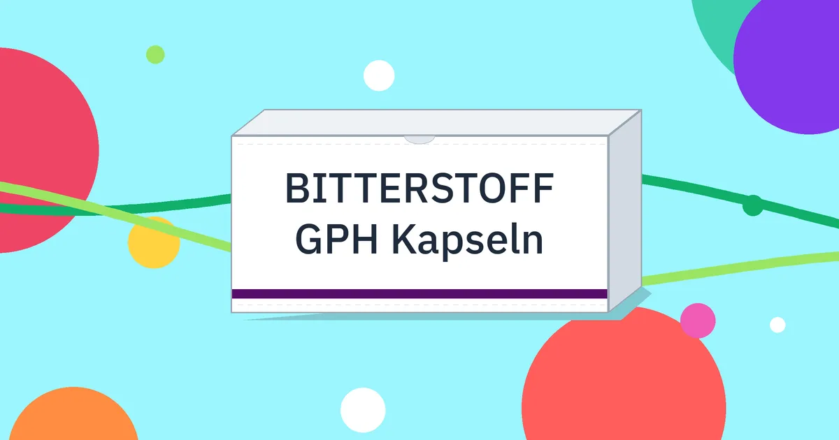 Symbolbild: Packung mit der Aufschrift BITTERSTOFF GPH Kapseln (PZN 05530352) – Verfügbarkeit und Bezug in Apotheken in Frankfurt am Main