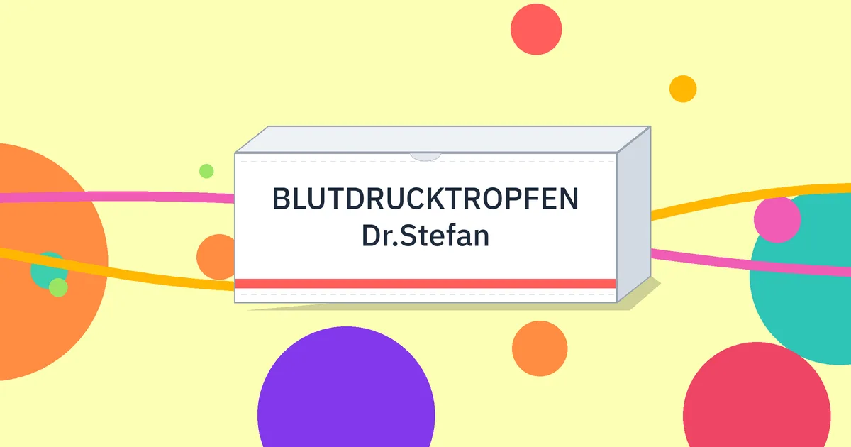 Symbolbild: Packung mit der Aufschrift BLUTDRUCKTROPFEN Dr.Stefan (PZN 00141491) – Verfügbarkeit und Bezug in Apotheken in Frankfurt am Main