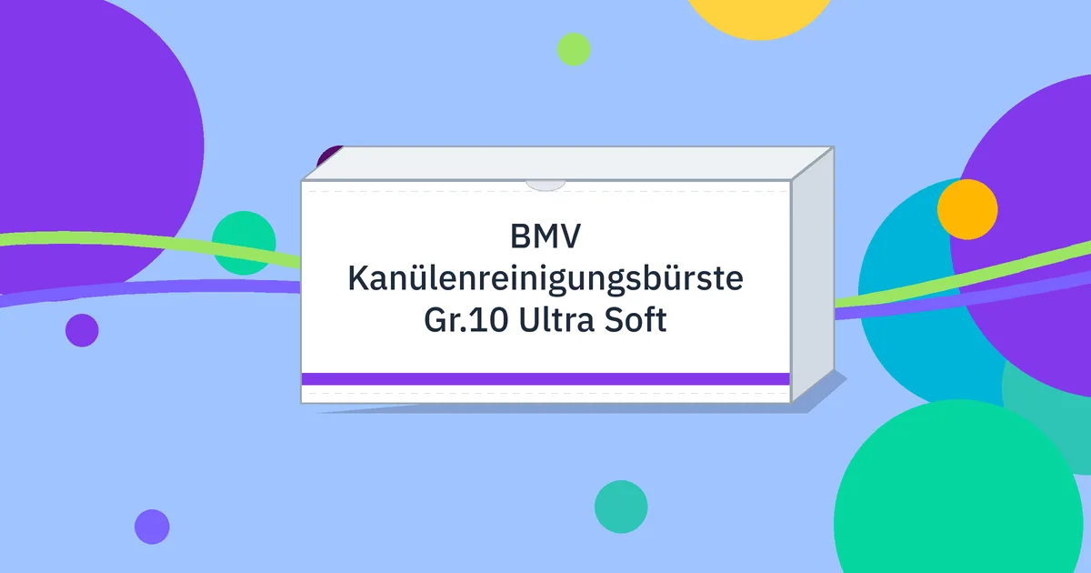Symbolbild: Packung mit der Aufschrift BMV Kanülenreinigungsbürste Gr.10 Ultra Soft (PZN 10747409) – Verfügbarkeit und Bezug in Apotheken in Frankfurt am Main