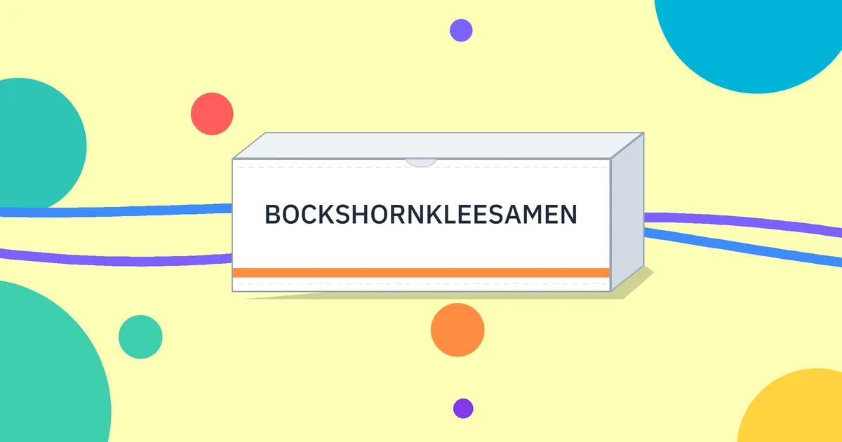 Symbolbild: Packung mit der Aufschrift BOCKSHORNKLEESAMEN (PZN 08465477) – Verfügbarkeit und Bezug in Apotheken in Frankfurt am Main