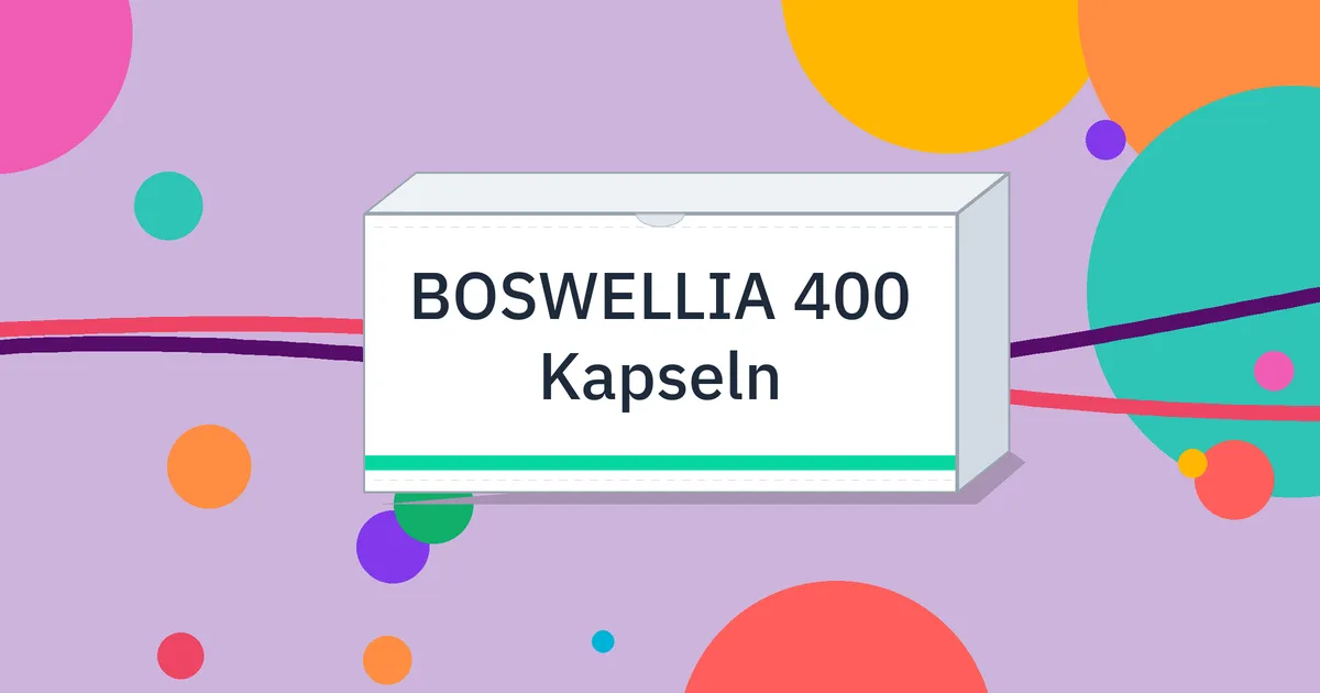 Symbolbild: Packung mit der Aufschrift BOSWELLIA 400 Kapseln (PZN 03081387) – Verfügbarkeit und Bezug in Apotheken in Frankfurt am Main