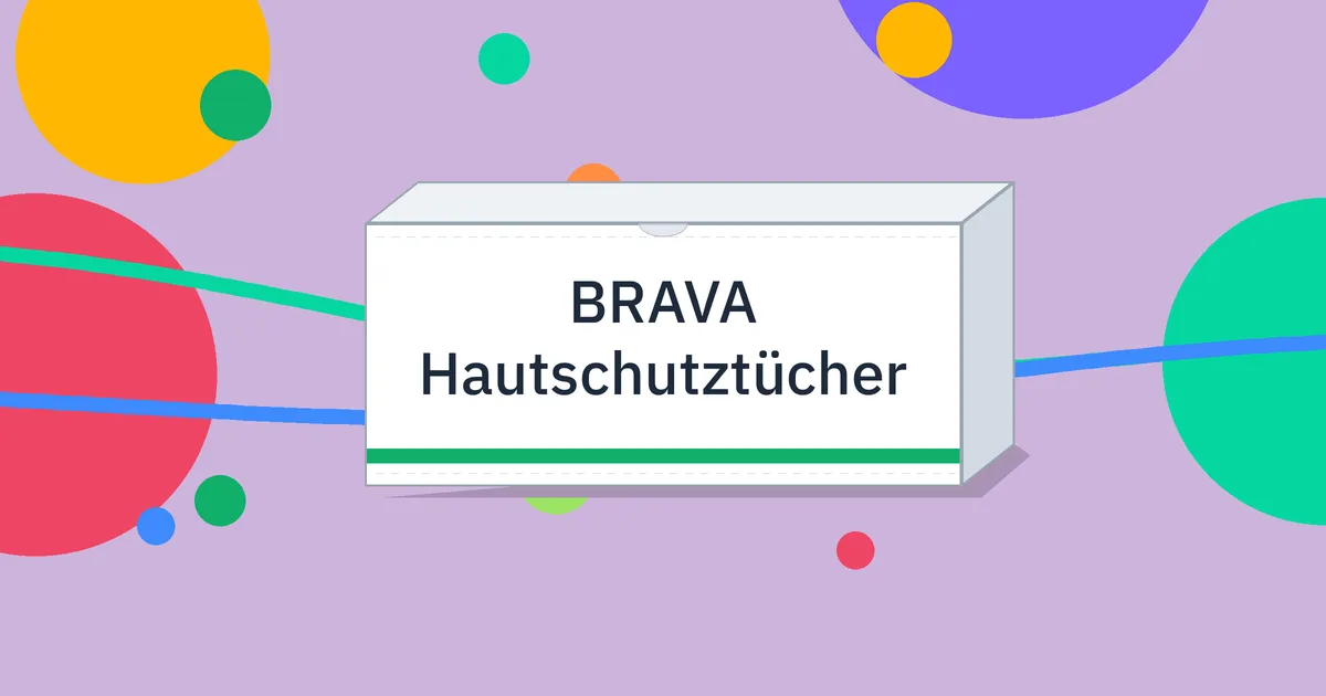 Symbolbild: Packung mit der Aufschrift BRAVA Hautschutztücher (PZN 09543713) – Verfügbarkeit und Bezug in Apotheken in Frankfurt am Main