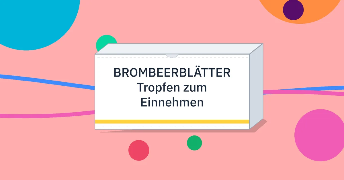 Symbolbild: Packung mit der Aufschrift BROMBEERBLÄTTER Tropfen zum Einnehmen (PZN 11365472) – Verfügbarkeit und Bezug in Apotheken in Frankfurt am Main