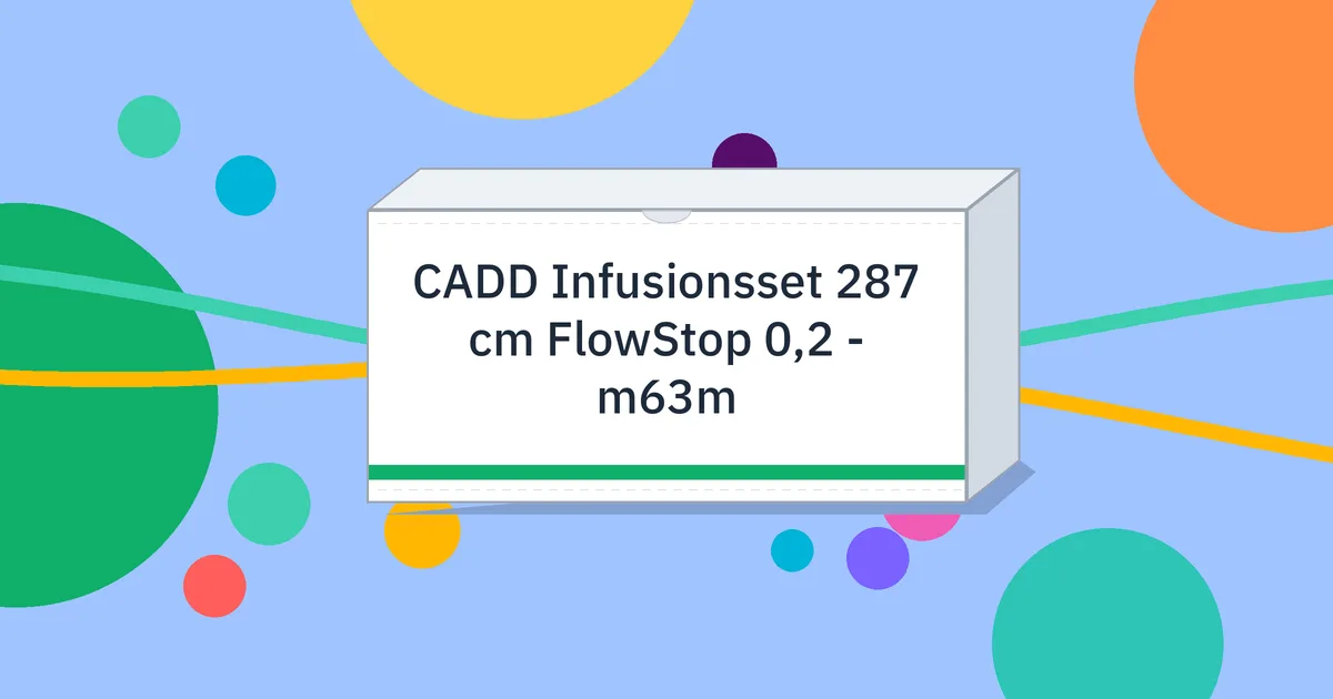 Symbolbild: Packung mit der Aufschrift CADD Infusionsset 287 cm FlowStop 0,2 -m63m (PZN 20909480) – Verfügbarkeit und Bezug in Apotheken in Frankfurt am Main