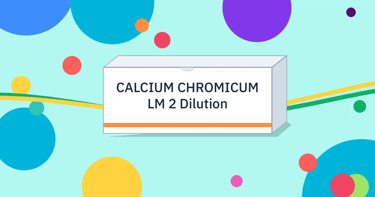 Symbolbild: Packung mit der Aufschrift CALCIUM CHROMICUM LM 2 Dilution (PZN 13408205) – Verfügbarkeit und Bezug in Apotheken in Frankfurt am Main