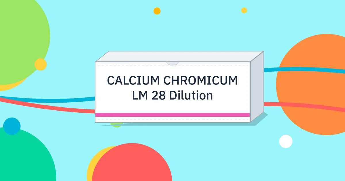 Symbolbild: Packung mit der Aufschrift CALCIUM CHROMICUM LM 28 Dilution (PZN 13408518) – Verfügbarkeit und Bezug in Apotheken in Frankfurt am Main