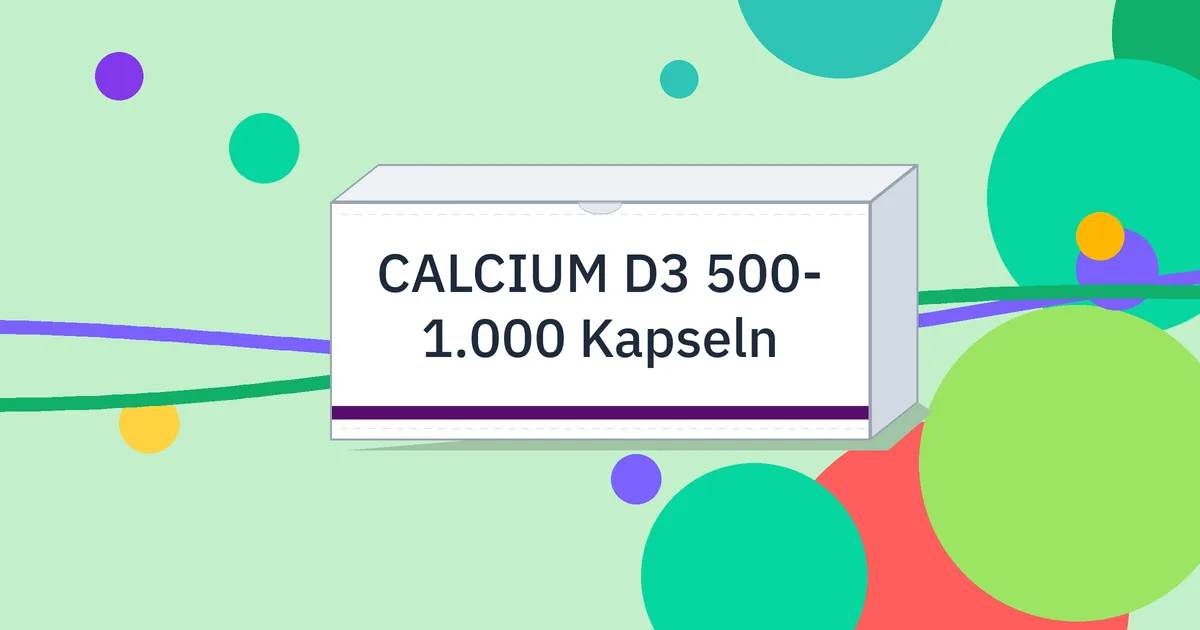 Symbolbild: Packung mit der Aufschrift CALCIUM D3 500-1.000 Kapseln (PZN 10400350) – Verfügbarkeit und Bezug in Apotheken in Frankfurt am Main
