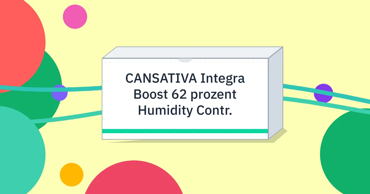 Symbolbild: Packung mit der Aufschrift CANSATIVA Integra Boost 62 prozent Humidity Contr. (PZN 20110937) – Verfügbarkeit und Bezug in Apotheken in Frankfurt am Main