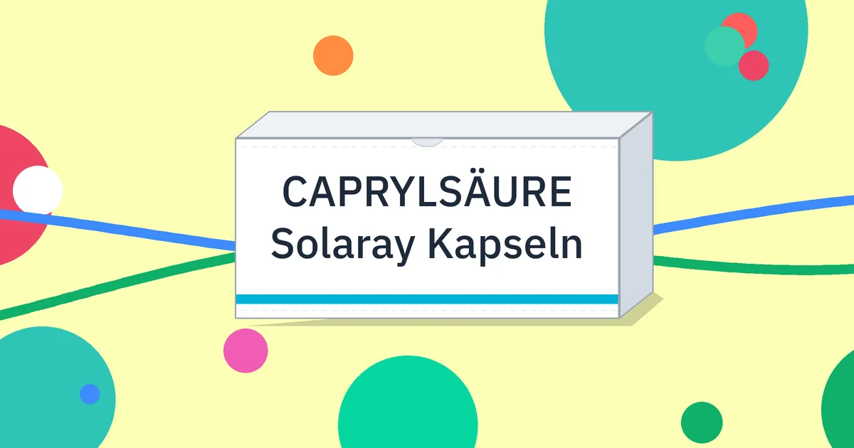 Symbolbild: Packung mit der Aufschrift CAPRYLSÄURE Solaray Kapseln (PZN 13894855) – Verfügbarkeit und Bezug in Apotheken in Frankfurt am Main