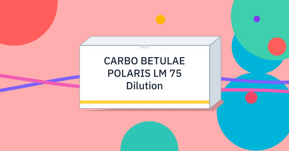 Symbolbild: Packung mit der Aufschrift CARBO BETULAE POLARIS LM 75 Dilution (PZN 13764489) – Verfügbarkeit und Bezug in Apotheken in Frankfurt am Main
