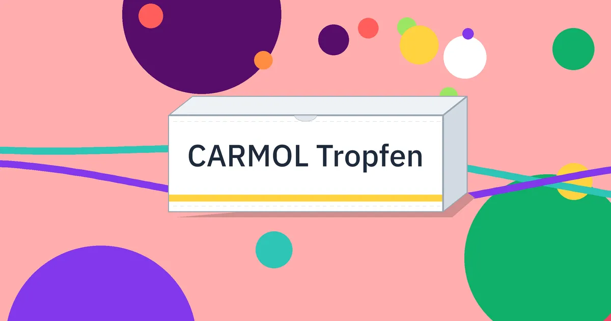 Symbolbild: Packung mit der Aufschrift CARMOL Tropfen (PZN 17387167) – Verfügbarkeit und Bezug in Apotheken in Frankfurt am Main