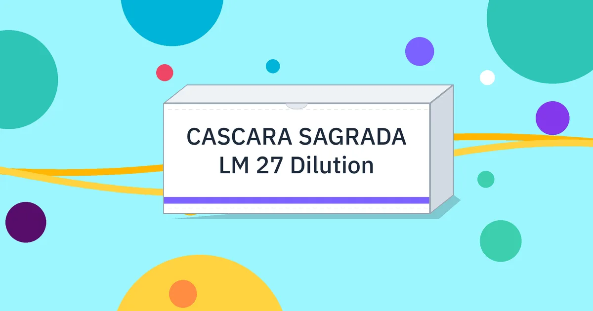 Symbolbild: Packung mit der Aufschrift CASCARA SAGRADA LM 27 Dilution (PZN 13433083) – Verfügbarkeit und Bezug in Apotheken in Frankfurt am Main