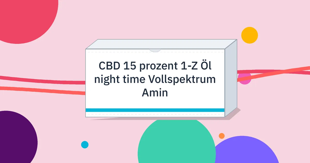 Symbolbild: Packung mit der Aufschrift CBD 15 prozent 1-Z Öl night time Vollspektrum Amin (PZN 18771005) – Verfügbarkeit und Bezug in Apotheken in Frankfurt am Main