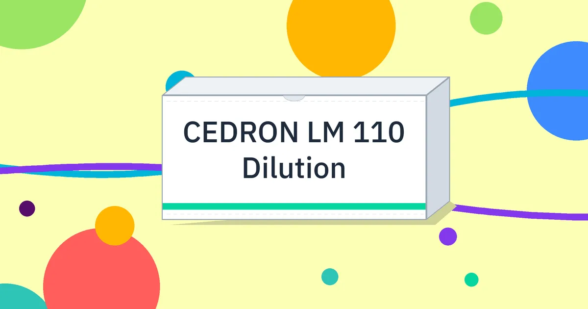 Symbolbild: Packung mit der Aufschrift CEDRON LM 110 Dilution (PZN 13435975) – Verfügbarkeit und Bezug in Apotheken in Frankfurt am Main