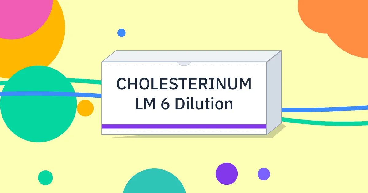 Symbolbild: Packung mit der Aufschrift CHOLESTERINUM LM 6 Dilution (PZN 03504178) – Verfügbarkeit und Bezug in Apotheken in Frankfurt am Main