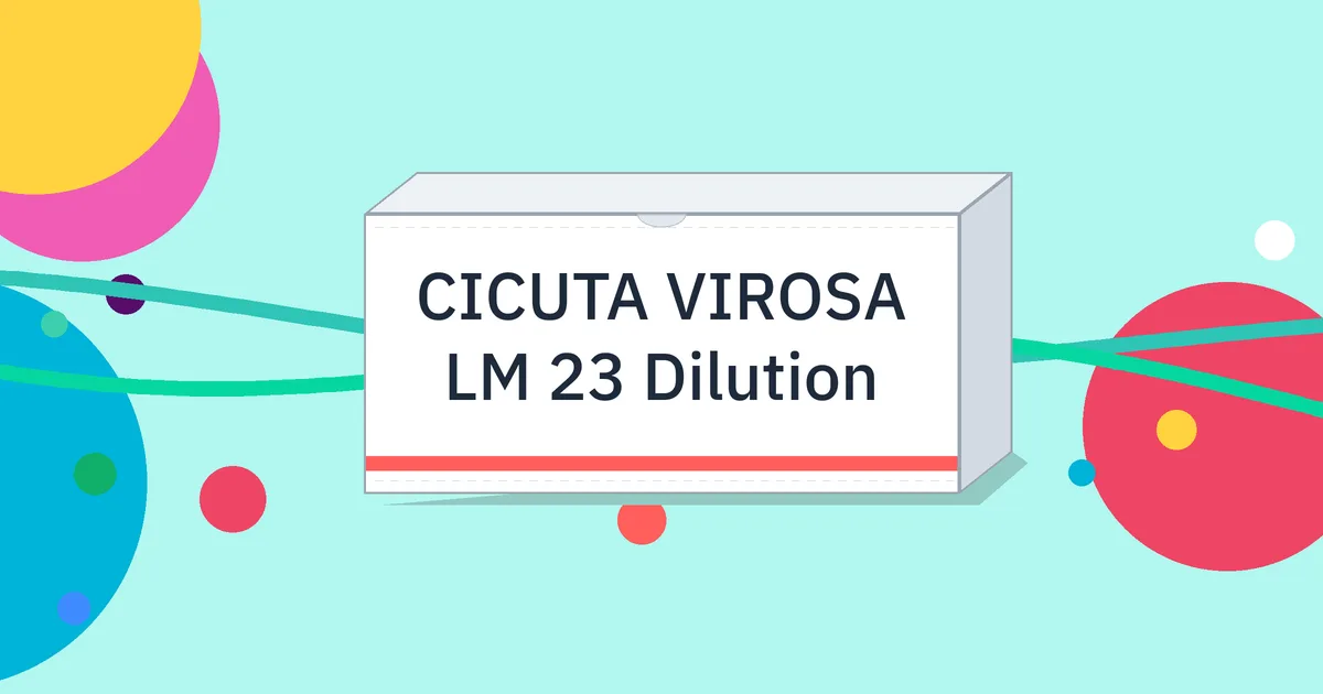 Symbolbild: Packung mit der Aufschrift CICUTA VIROSA LM 23 Dilution (PZN 12818800) – Verfügbarkeit und Bezug in Apotheken in Frankfurt am Main