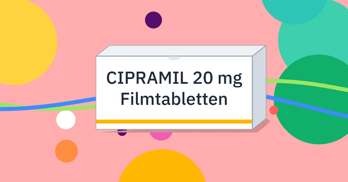 Symbolbild: Packung mit der Aufschrift CIPRAMIL 20 mg Filmtabletten (PZN 01229667) – Verfügbarkeit und Bezug in Apotheken in Frankfurt am Main