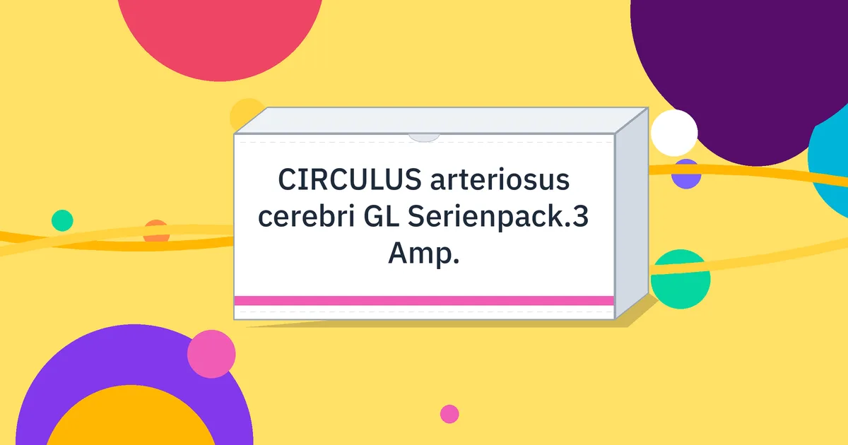 Symbolbild: Packung mit der Aufschrift CIRCULUS arteriosus cerebri GL Serienpack.3 Amp. (PZN 02494420) – Verfügbarkeit und Bezug in Apotheken in Frankfurt am Main