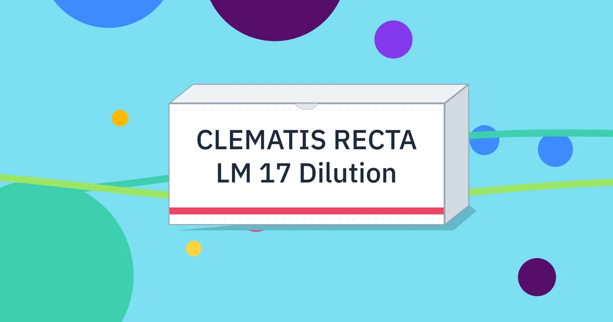 Symbolbild: Packung mit der Aufschrift CLEMATIS RECTA LM 17 Dilution (PZN 12822285) – Verfügbarkeit und Bezug in Apotheken in Frankfurt am Main