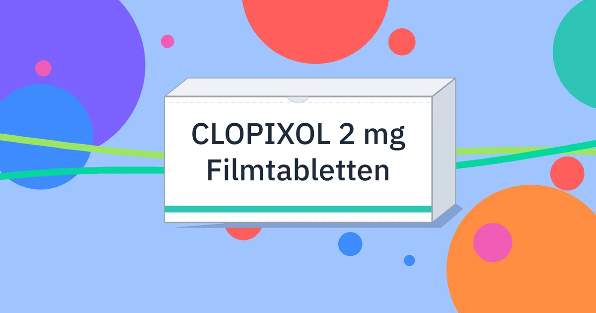 Symbolbild: Packung mit der Aufschrift CLOPIXOL 2 mg Filmtabletten (PZN 18739912) – Verfügbarkeit und Bezug in Apotheken in Frankfurt am Main