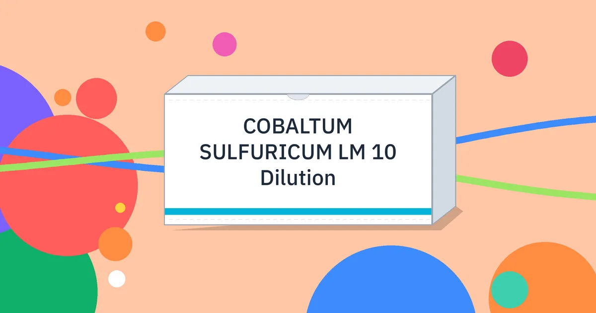 Symbolbild: Packung mit der Aufschrift COBALTUM SULFURICUM LM 10 Dilution (PZN 12824516) – Verfügbarkeit und Bezug in Apotheken in Frankfurt am Main