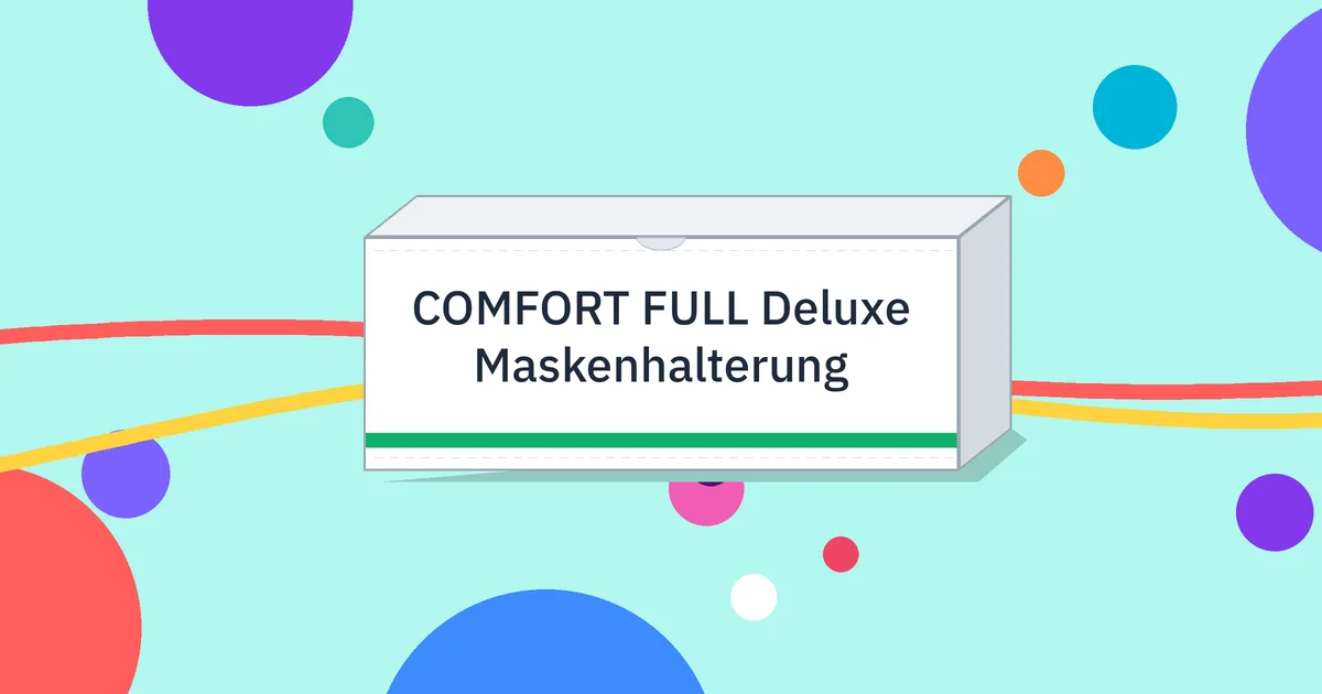 Symbolbild: Packung mit der Aufschrift COMFORT FULL Deluxe Maskenhalterung (PZN 03026738) – Verfügbarkeit und Bezug in Apotheken in Frankfurt am Main