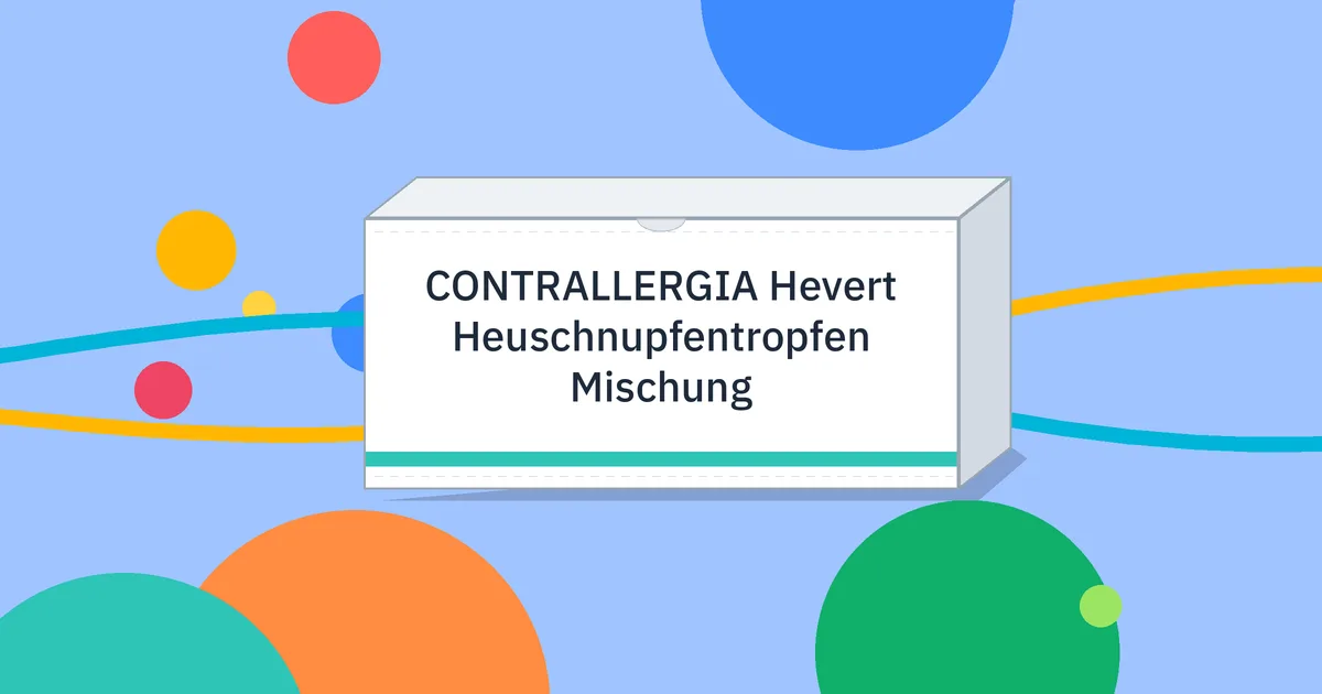 Symbolbild: Packung mit der Aufschrift CONTRALLERGIA Hevert Heuschnupfentropfen Mischung (PZN 13893471) – Verfügbarkeit und Bezug in Apotheken in Frankfurt am Main