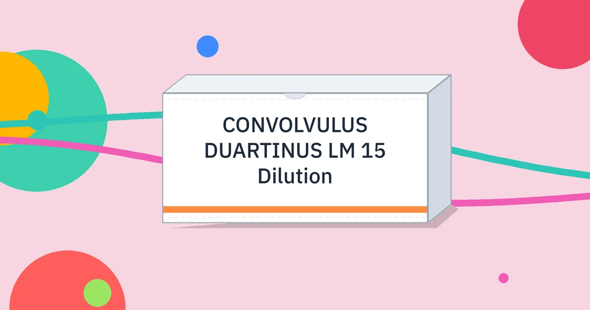 Symbolbild: Packung mit der Aufschrift CONVOLVULUS DUARTINUS LM 15 Dilution (PZN 13450650) – Verfügbarkeit und Bezug in Apotheken in Frankfurt am Main