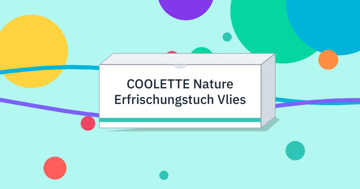 Symbolbild: Packung mit der Aufschrift COOLETTE Nature Erfrischungstuch Vlies (PZN 05553732) – Verfügbarkeit und Bezug in Apotheken in Frankfurt am Main