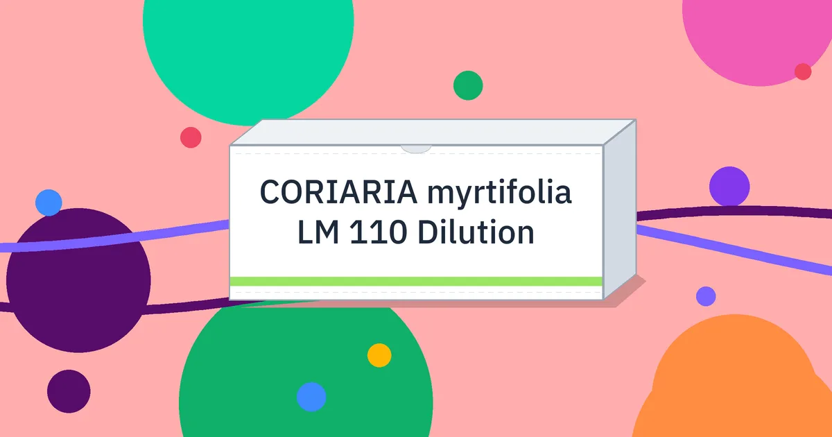 Symbolbild: Packung mit der Aufschrift CORIARIA myrtifolia LM 110 Dilution (PZN 13451980) – Verfügbarkeit und Bezug in Apotheken in Frankfurt am Main