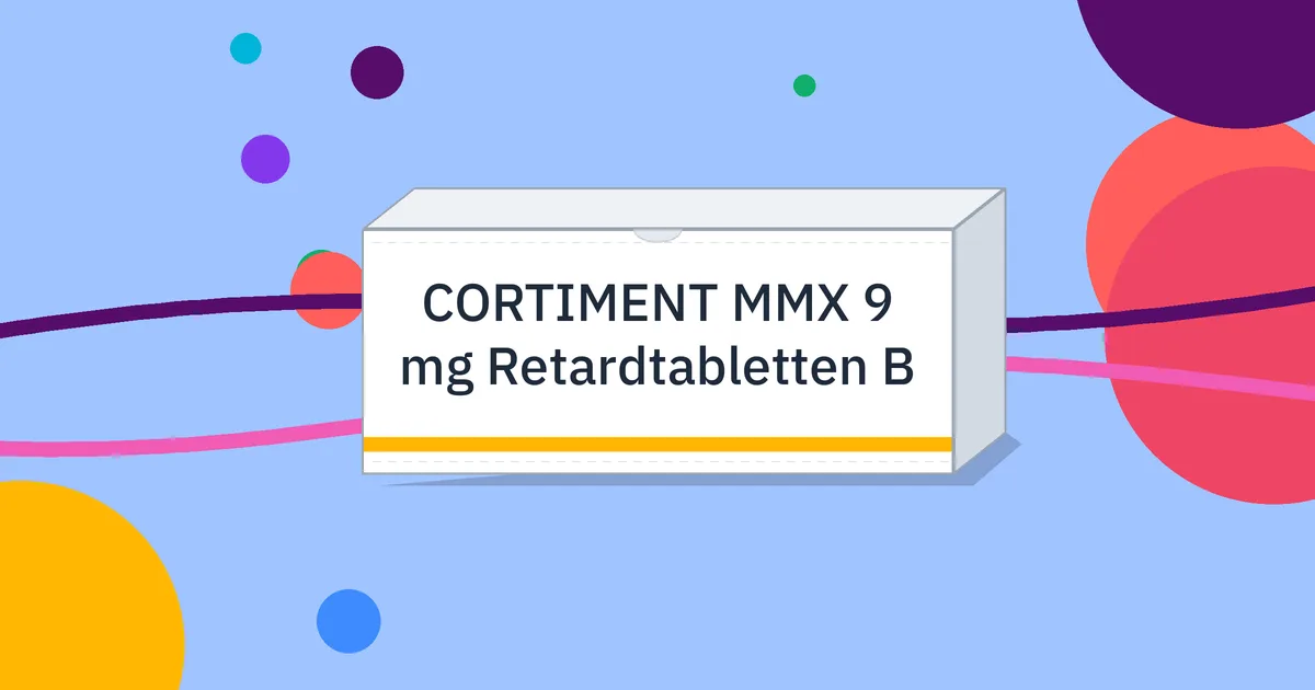 Symbolbild: Packung mit der Aufschrift CORTIMENT MMX 9 mg Retardtabletten B (PZN 13474917) – Verfügbarkeit und Bezug in Apotheken in Frankfurt am Main