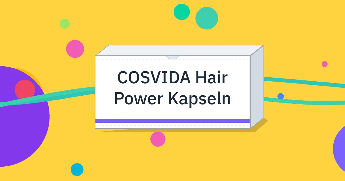 Symbolbild: Packung mit der Aufschrift COSVIDA Hair Power Kapseln (PZN 19786345) – Verfügbarkeit und Bezug in Apotheken in Frankfurt am Main