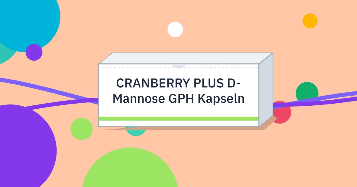 Symbolbild: Packung mit der Aufschrift CRANBERRY PLUS D-Mannose GPH Kapseln (PZN 15657071) – Verfügbarkeit und Bezug in Apotheken in Frankfurt am Main