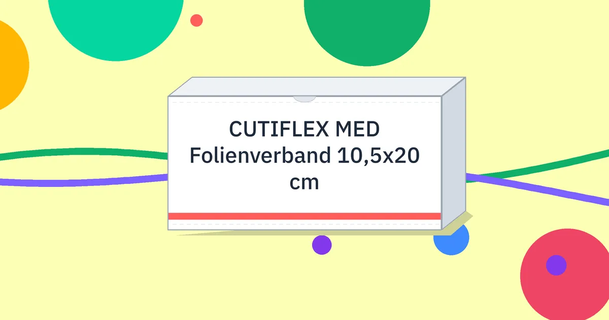 Symbolbild: Packung mit der Aufschrift CUTIFLEX MED Folienverband 10,5x20 cm (PZN 20111500) – Verfügbarkeit und Bezug in Apotheken in Frankfurt am Main